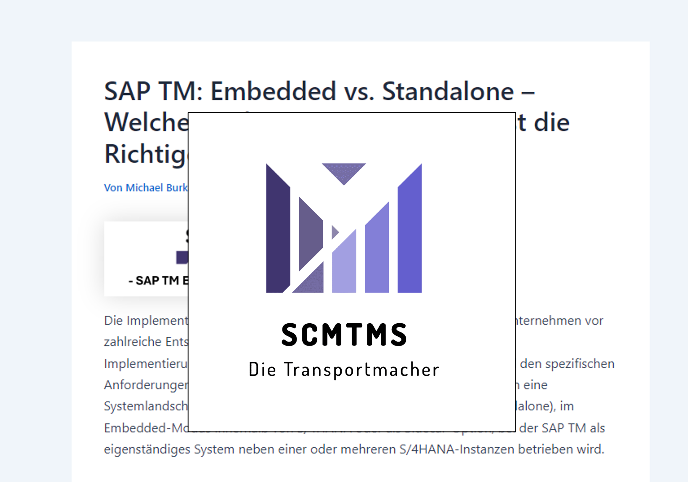 SAP TM: Embedded vs. Standalone – Welche Implementierungsoption ist die ...