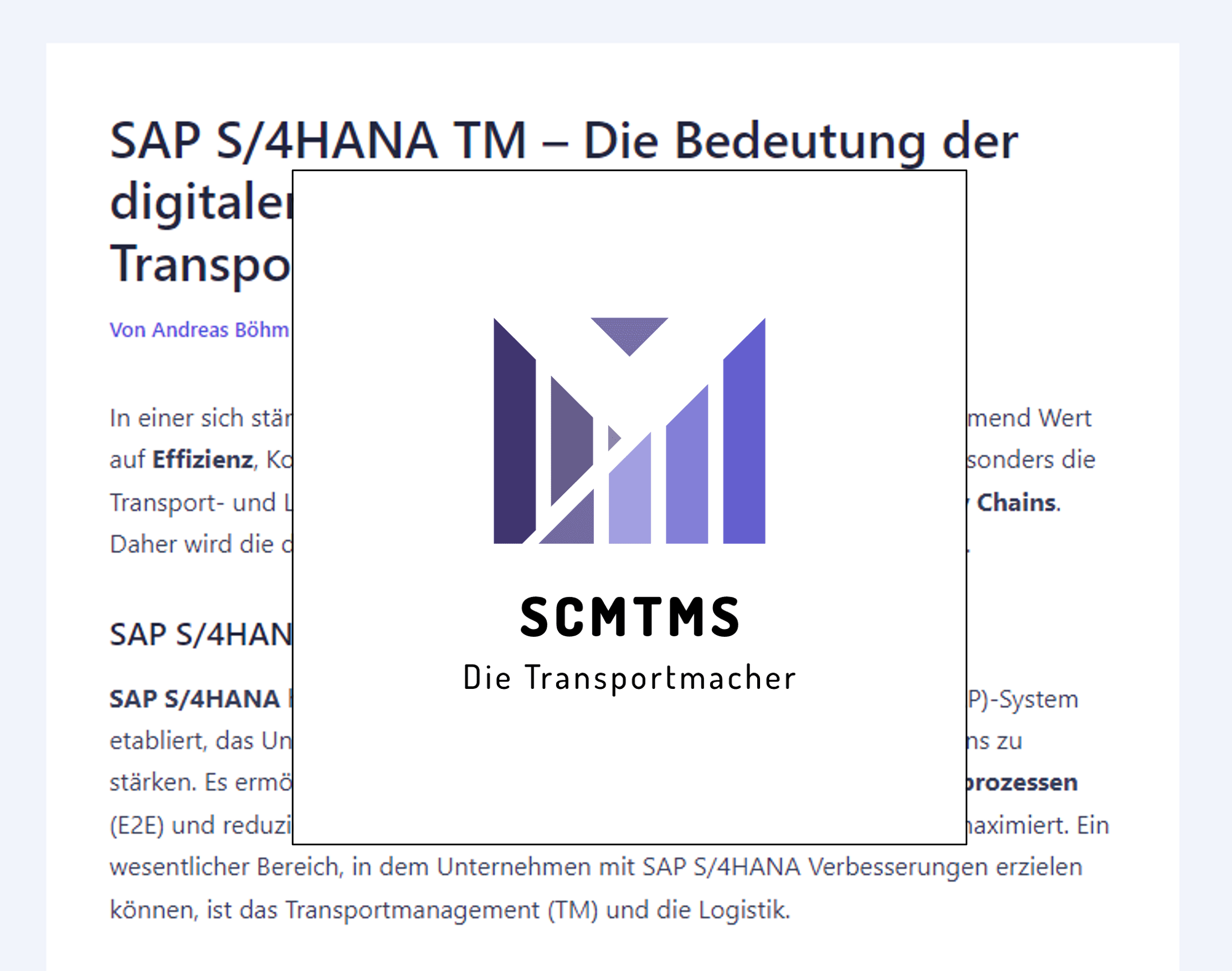 SAP S/4HANA TM - Die Bedeutung der digitalen Transformation im ...