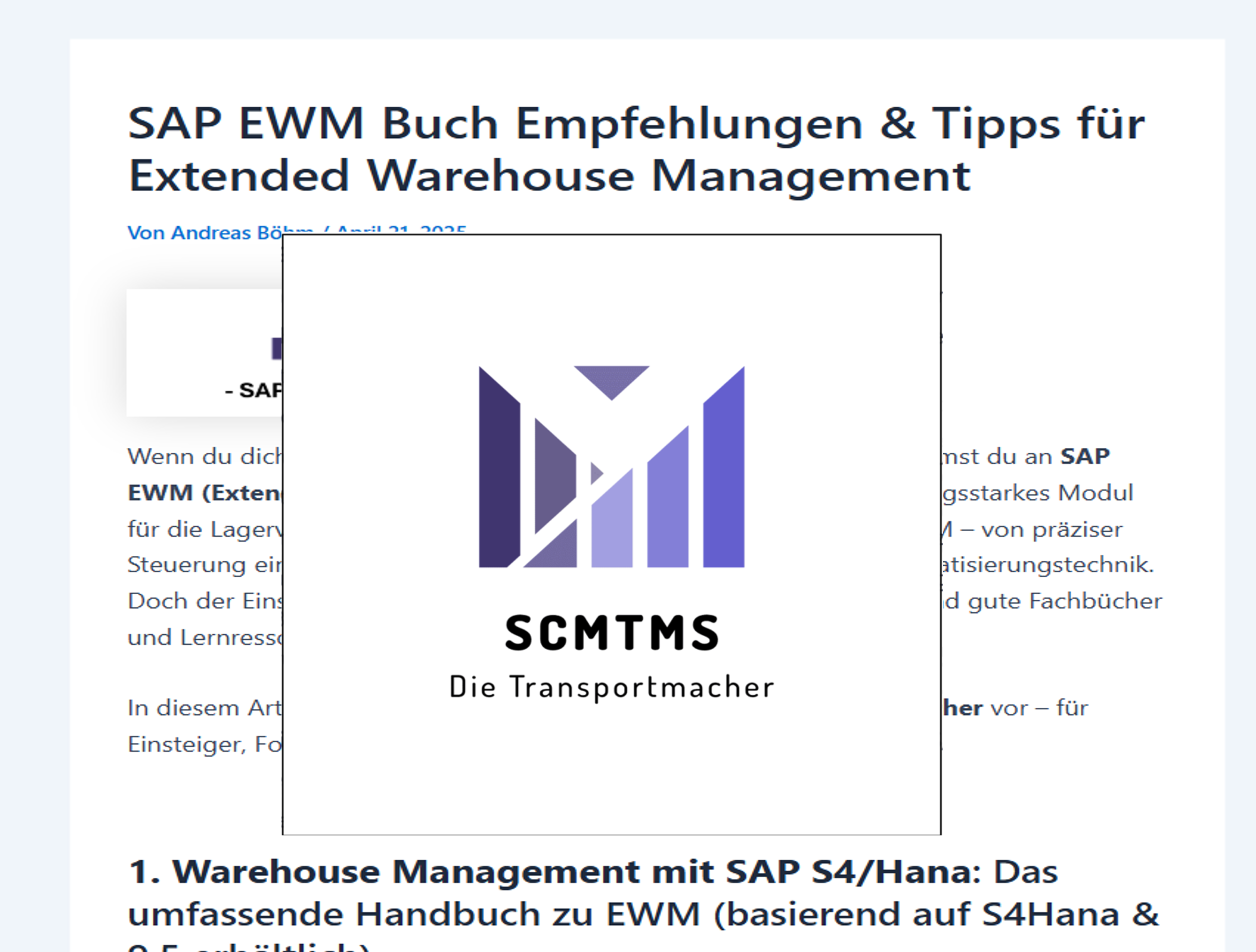 SAP EWM Buch - Empfehlungen & Tipps